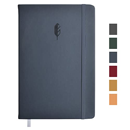 The Scribes | Hardcover Notebook Journal for Writing with Elastic Closure and Bookmark Ribbon | Made with PU Leather | Soft & Sturdy Cover | 100 GSM Recycled Paper | 6āā x 9āā Thick Paper Dotted Journal for Men Women Work | 160 Pages | (Blue, Dotted)