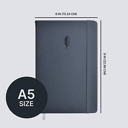 The Scribes | Hardcover Notebook Journal for Writing with Elastic Closure and Bookmark Ribbon | Made with PU Leather | Soft & Sturdy Cover | 100 GSM Recycled Paper | 6ββ x 9ββ Thick Paper Dotted Journal for Men Women Work | 160 Pages | (Blue, Dotted)