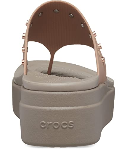 Crocs Women's Brooklyn Platform Flip Flops, Cork/Mushroom, Numeric_11