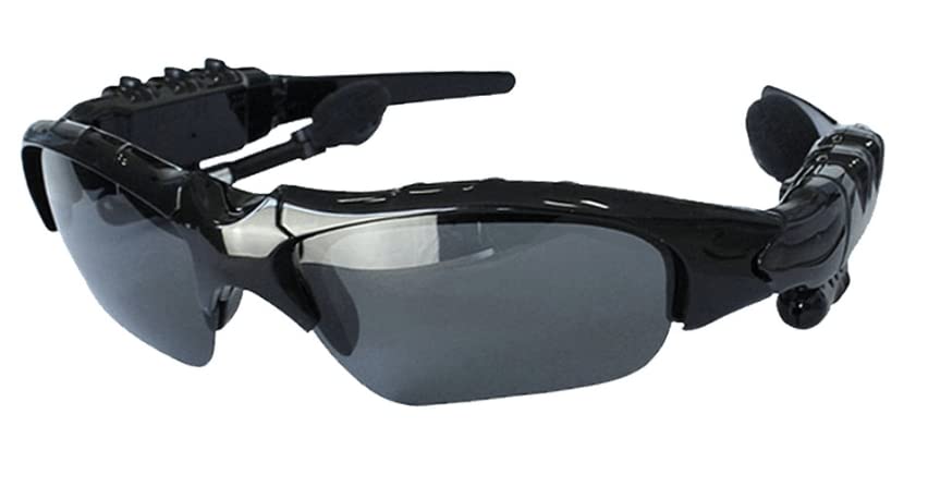 eBhag868 Smart Sport Sunglasses with UV Protection and Wireless Bluetooth for Handsfree Headphone (Black)