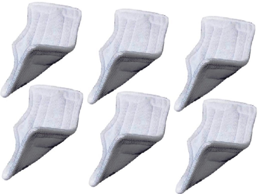 6 PCS Microfiber Replacement Pads for Shark Steam Mop - White