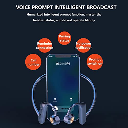 Gspmoly Wireless Bluetooth Headset Bone-Conduction Headphones Bluetooth 5.3 Wireless Earbuds Sport, Fashion Wireless Earphones Earbuds Headset for Workouts & Running