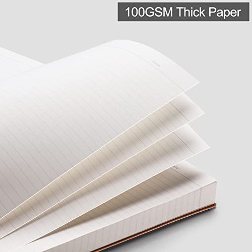 RETTACY A4 Notebook College Ruled with 320 Pages -Softcover Large Journal for Men and Women with 100GSM Lined Paper,PU Leather,Inner Pocket,8.5''×11''