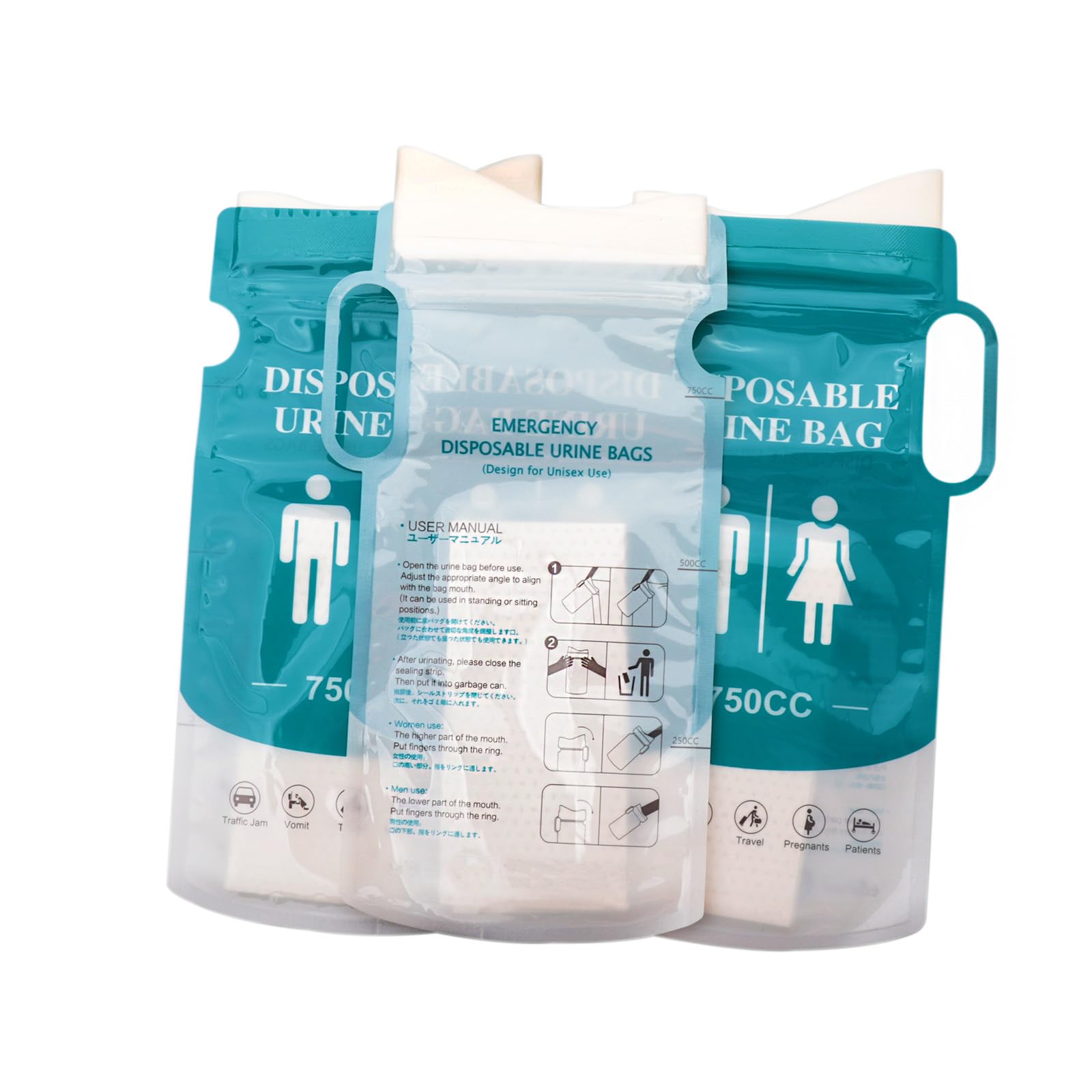 12pcs Disposable Urine Bags Pee Bag for Travel Emergency Portable Urinal Bag Sap Bags Vomit Bags Unisex Urinal Bag