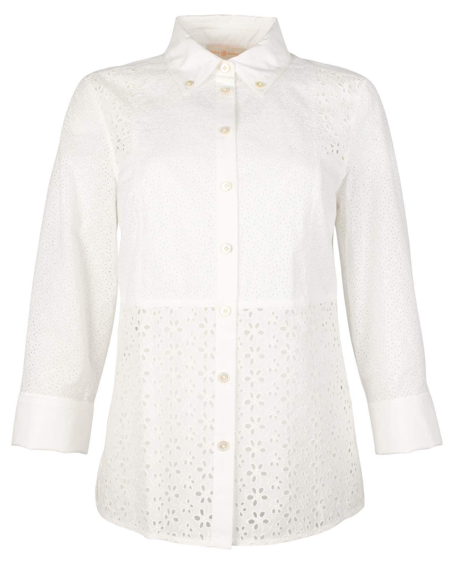 Tory Burch Women's Patchwork Eyelet Shirt Blouse-NI-4