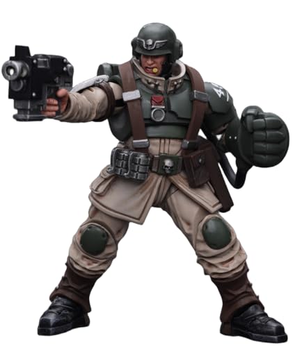 HiPlay JoyToy Warhammer 40K Collectible Figure: Astra Militarum Cadian Command Squad Veteran Sergeant with Power Fist 1:18 Scale Action Figures JT7936 (Veteran Sergeant with Power Fist)