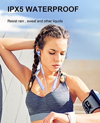 Tecno Wireless Bluetooth Headphones with Microphone, 38H Playtime Neckband Wireless Headphones, (B1-Black+Bule+Pink)