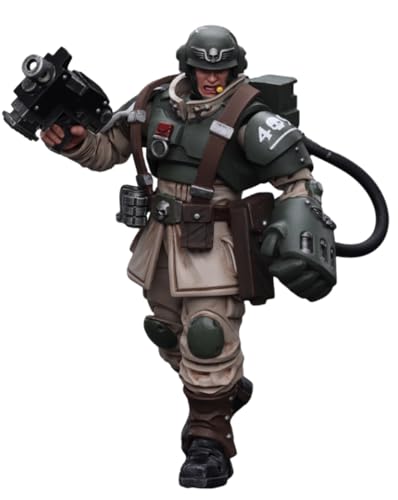 HiPlay JoyToy Warhammer 40K Collectible Figure: Astra Militarum Cadian Command Squad Veteran Sergeant with Power Fist 1:18 Scale Action Figures JT7936 (Veteran Sergeant with Power Fist)