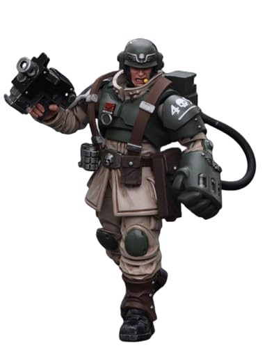 HiPlay JoyToy Warhammer 40K Collectible Figure: Astra Militarum Cadian Command Squad Veteran Sergeant with Power Fist 1:18 Scale Action Figures JT7936 (Veteran Sergeant with Power Fist)