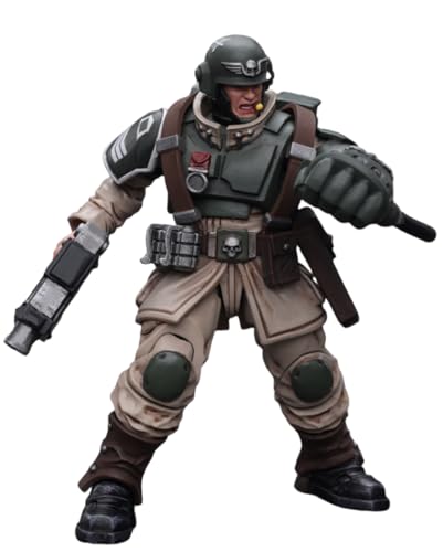 HiPlay JoyToy Warhammer 40K Collectible Figure: Astra Militarum Cadian Command Squad Veteran Sergeant with Power Fist 1:18 Scale Action Figures JT7936 (Veteran Sergeant with Power Fist)