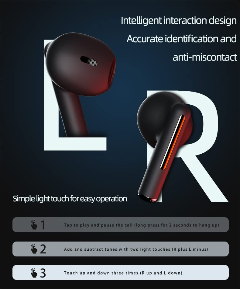 LmtLessDeals True Wireless Bluetooth Earbuds Smart Touch BT 5.3 (Black)