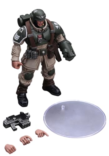 HiPlay JoyToy Warhammer 40K Collectible Figure: Astra Militarum Cadian Command Squad Veteran Sergeant with Power Fist 1:18 Scale Action Figures JT7936 (Veteran Sergeant with Power Fist)