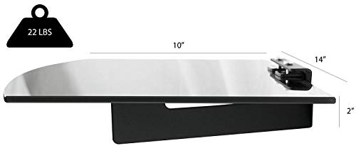 Mount World 1444 Compact Glass Component Single Shelf for DVD Player, Blu-ray Player, Cable Box, Satellite, Wii and Video Accessories (14.17" Wide X 9.84" Deep X 1" Height)