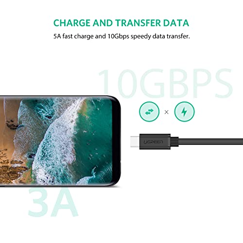 UGREEN USB Type C Extension Cable (10Gbps), USB 3.2 Type C Male to Female Fast Charging, Thunderbolt 3 Compatible with MacBook Pro iPad Pro Dell XPS Surface Switch DJI Mavic Dongle Hub,3FT