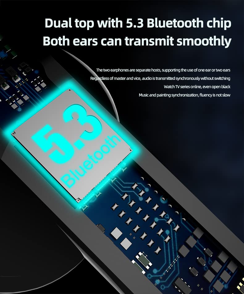 LmtLessDeals True Wireless Bluetooth Earbuds Smart Touch BT 5.3 (Black)