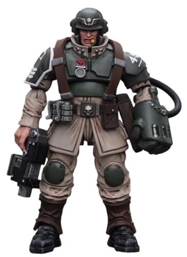 HiPlay JoyToy Warhammer 40K Collectible Figure: Astra Militarum Cadian Command Squad Veteran Sergeant with Power Fist 1:18 Scale Action Figures JT7936 (Veteran Sergeant with Power Fist)