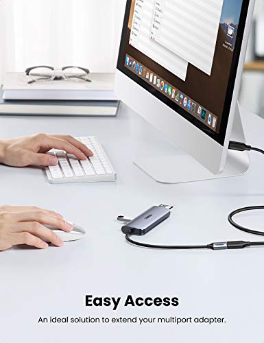 UGREEN USB Type C Extension Cable (10Gbps), USB 3.2 Type C Male to Female Fast Charging, Thunderbolt 3 Compatible with MacBook Pro iPad Pro Dell XPS Surface Switch DJI Mavic Dongle Hub,3FT