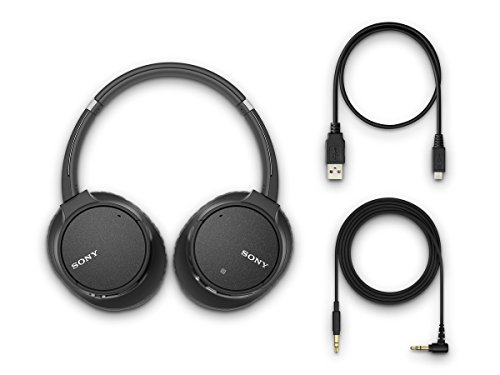 Sony Noise Cancelling Headphones WHCH700N: Wireless Bluetooth Over the Ear Headset with Mic for phone-call and Alexa voice control - Black