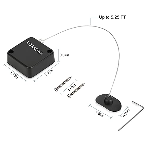 LORADAR Retractable Cable Lock with Double-Sided Adhesive, Remote Control Security Lock , Remote Control Anti-Lost Rope for TV, DVD, Hardware Cable Lock ,No More Searching for The TV Remote .