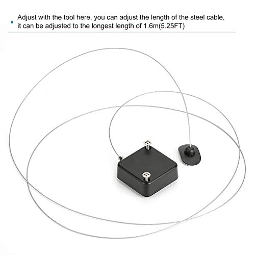 LORADAR Retractable Cable Lock with Double-Sided Adhesive, Remote Control Security Lock , Remote Control Anti-Lost Rope for TV, DVD, Hardware Cable Lock ,No More Searching for The TV Remote .