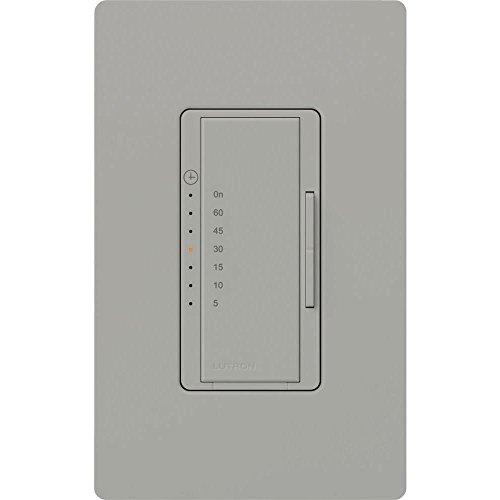 Lutron Maestro In-Wall Digital Timer, 5A Light/3A Fan, Single-Pole, MA-T51-GR, Gray