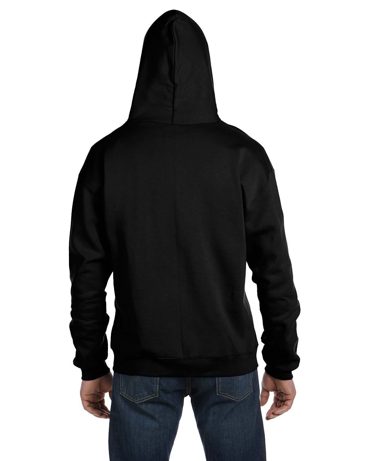 Champion Adult 50/50 Full-Zip Hooded Sweatshirt, Black, Large
