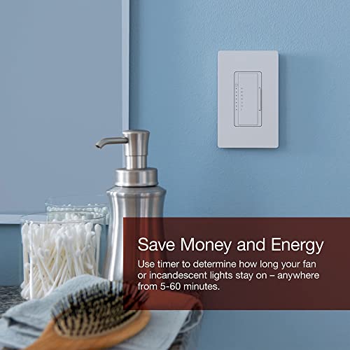 Lutron Maestro In-Wall Digital Timer, 5A Light/3A Fan, Single-Pole, MA-T51-GR, Gray