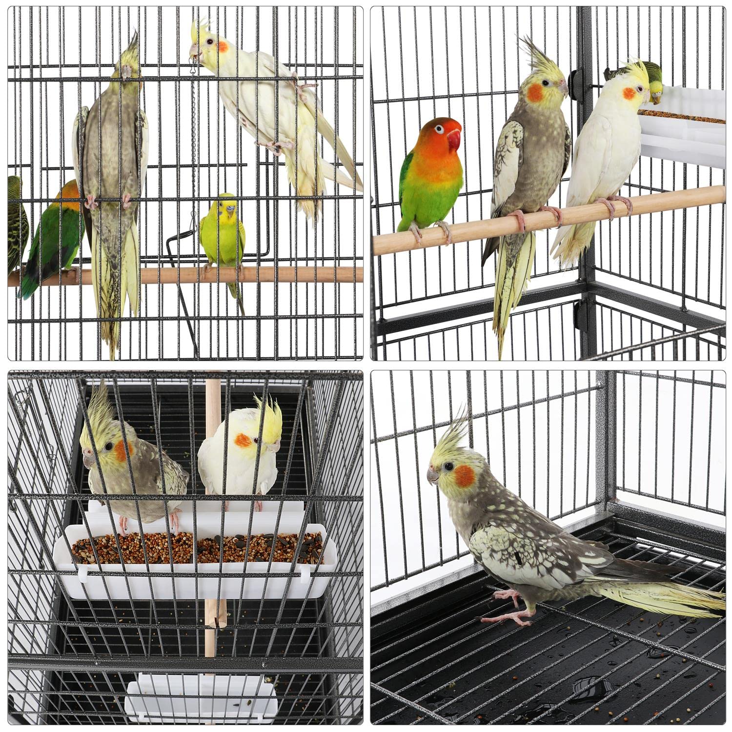 Yaheetech 60.5inch Extra Large Bird Cage Metal Parrot Cage Flight Cage for Cockatiels African Grey Quaker Green Cheek Sun Conure Medium Birds Parrots