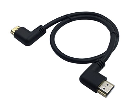 Cerrxian 0.5m High Speed HDMI 2.0 HDMI Left Angle Male to HDMI Right Angle Male Short Cable Ultra HD 4k x 2k HDMI Cable Supports Ethernet, 3D, 4K and Audio for TVs, Laptops(Black)(lm-rm)