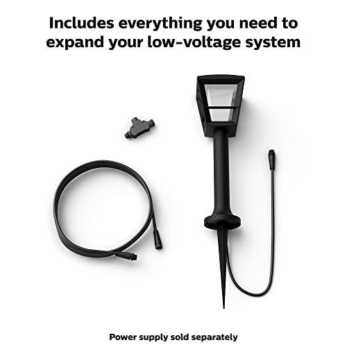 Philips Hue Econic White & Color Ambiance Outdoor Smart Pathway Light Base Kit + Light Extension + Smart Hub