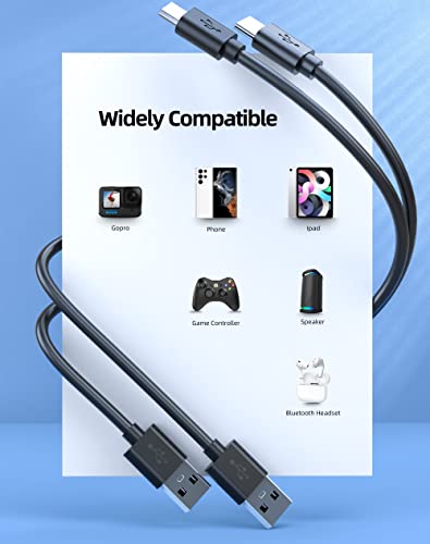 2 Charger Cable Fit for Tozo T10,OontZ-Angle,Curve,TOontZ True Wireless BudZ Bluetooth Speaker,Anker Soundcore Speaker Charging Cord Power Supply Adapter