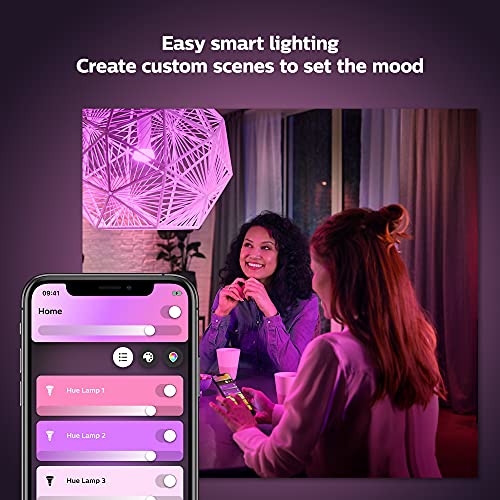Philips Hue White and Color Ambiance 2-Pack A19 LED Smart Bulb & White A19 Medium Lumen Smart Bulb, 1100 Lumens, Bluetooth & Zigbee Compatible (Hue Hub Optional), 1 Bulb