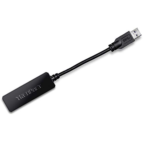TRENDnet USB 3.0 to Gigabit Ethernet Adapter, Full Duplex 2Gbps Ethernet Speeds, Up to 1Gbps, USB to Gigabit Ethernet Adapter, USB-A, Windows & Mac Compatible, USB Powered, Black, TU3-ETG