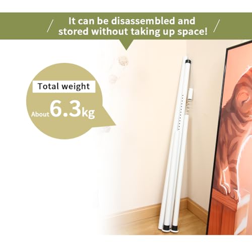 Hershii Adjustable Clothes Hanging Rail Heavy Duty Indoor Garment Rack Shelf Tidy Poles Floor to Ceiling Telescopic Closet Wardrobe Organizer Height 110-310cm, White, with Storage Basket