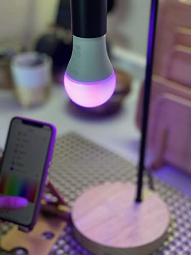 Qivation TiO2 E26 Smart LED Light Bulb 8W 800lm with 24/7 Air Purification, BLT+WiFi Smart Bulb, RGB Full Color, Compatible with Alexa & Google Assistant, No Hub Required