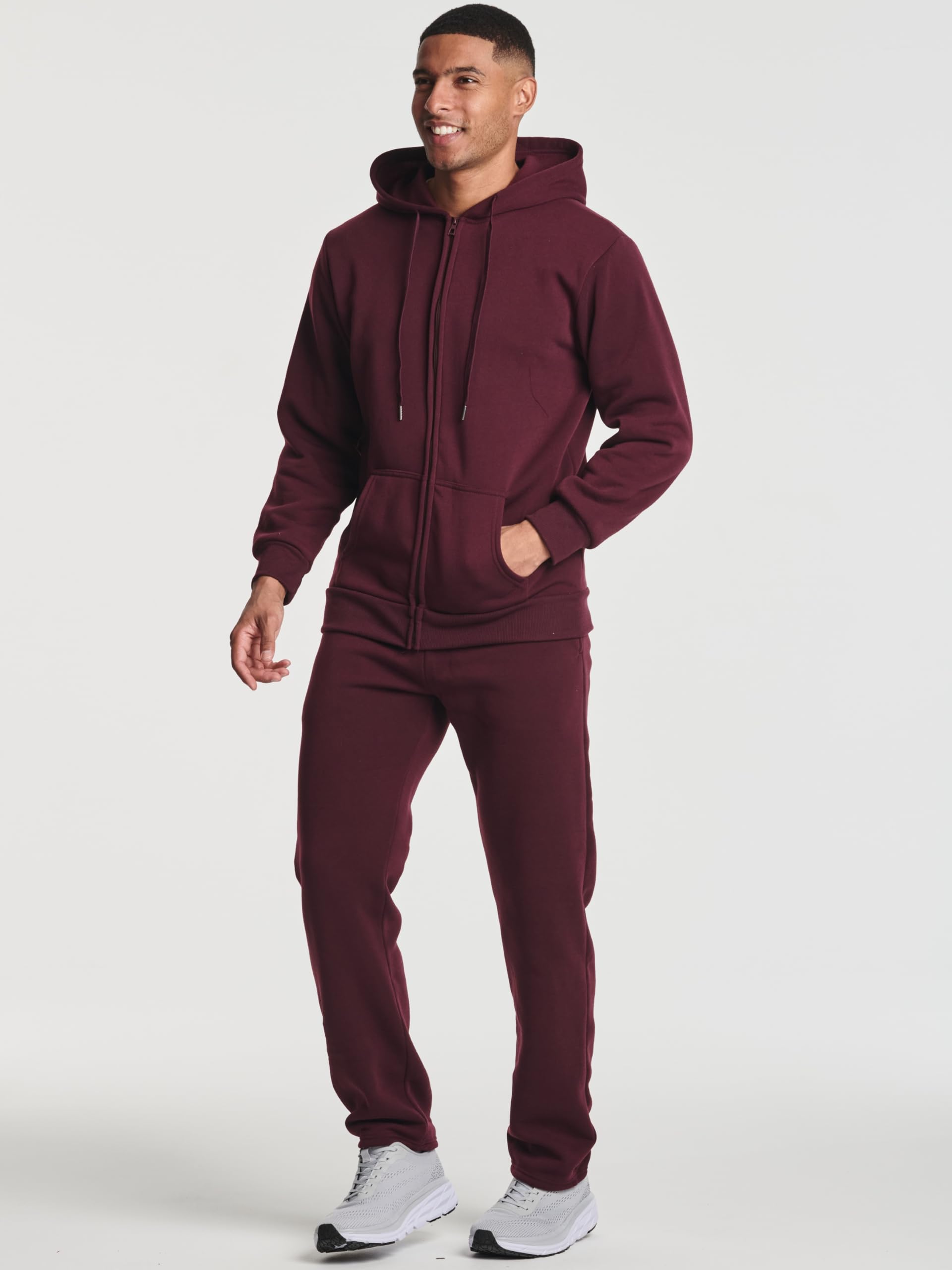 Real Essentials Men's Open Bottom Mens Sweatpant Men Tech Fleece Active Sports Sweat Sweats Athletic Training Pant Track Gym Running Casual Heavy Sweatpants Pockets Pants - Set 6, M, Pack of 3