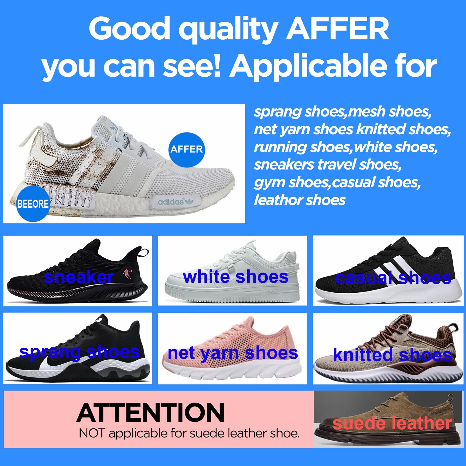 BIGBIGRIVER Shoe wipes 2 Pack 60 Pcs Sneaker Wipes Cleaner Quick Wipes Travel Portable Removes Dirt, Stains