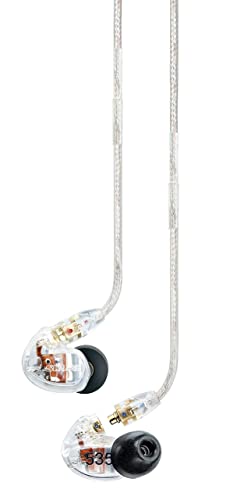 Shure SE535-CL Professional Sound Isolating Earphones - Clear & SE215 PRO Wired Earbuds-Professional Isolating Earphones Sound and Deep Bass, Single Dynamic MicroDriver
