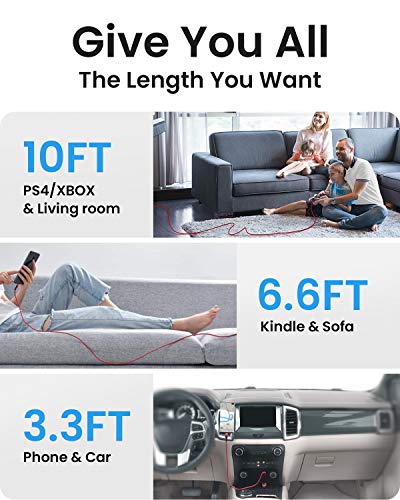 Micro USB Fast Charging Cable [3-Pack 10+6.6+3.3ft], Durable [Never Repture] Android Fast Charging&Data Transfering Cable Micro USB Charger, AINOPE Quick Charging Micro USB Cord