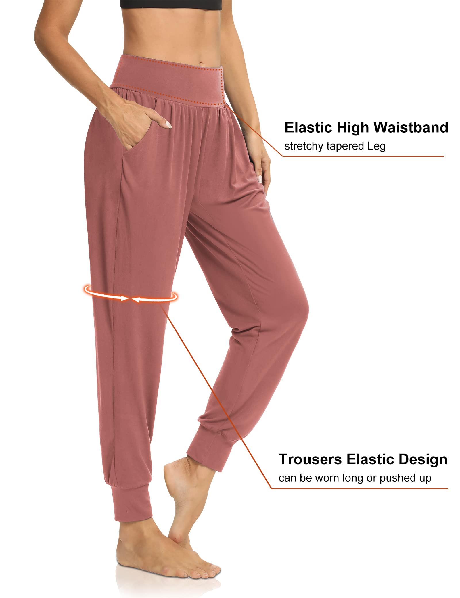 DIBAOLONG Womens Yoga Joggers Loose Workout Sweat Pants Comfy Lounge Pants with Pockets Cameo 2XL Plus Size