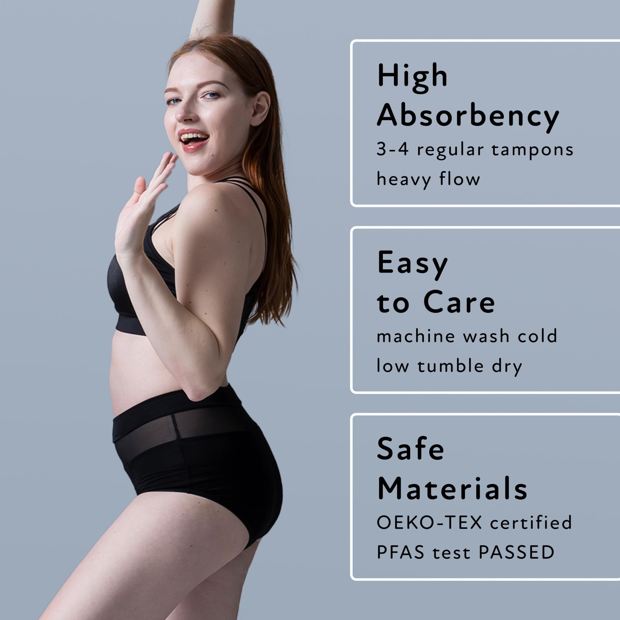 Goat Union Overnight Period Underwear for Women Heavy Flow, Leakproof Menstrual Panties Full Coverage, FSA HSA Eligible,Briefs, XL, Pack of 1