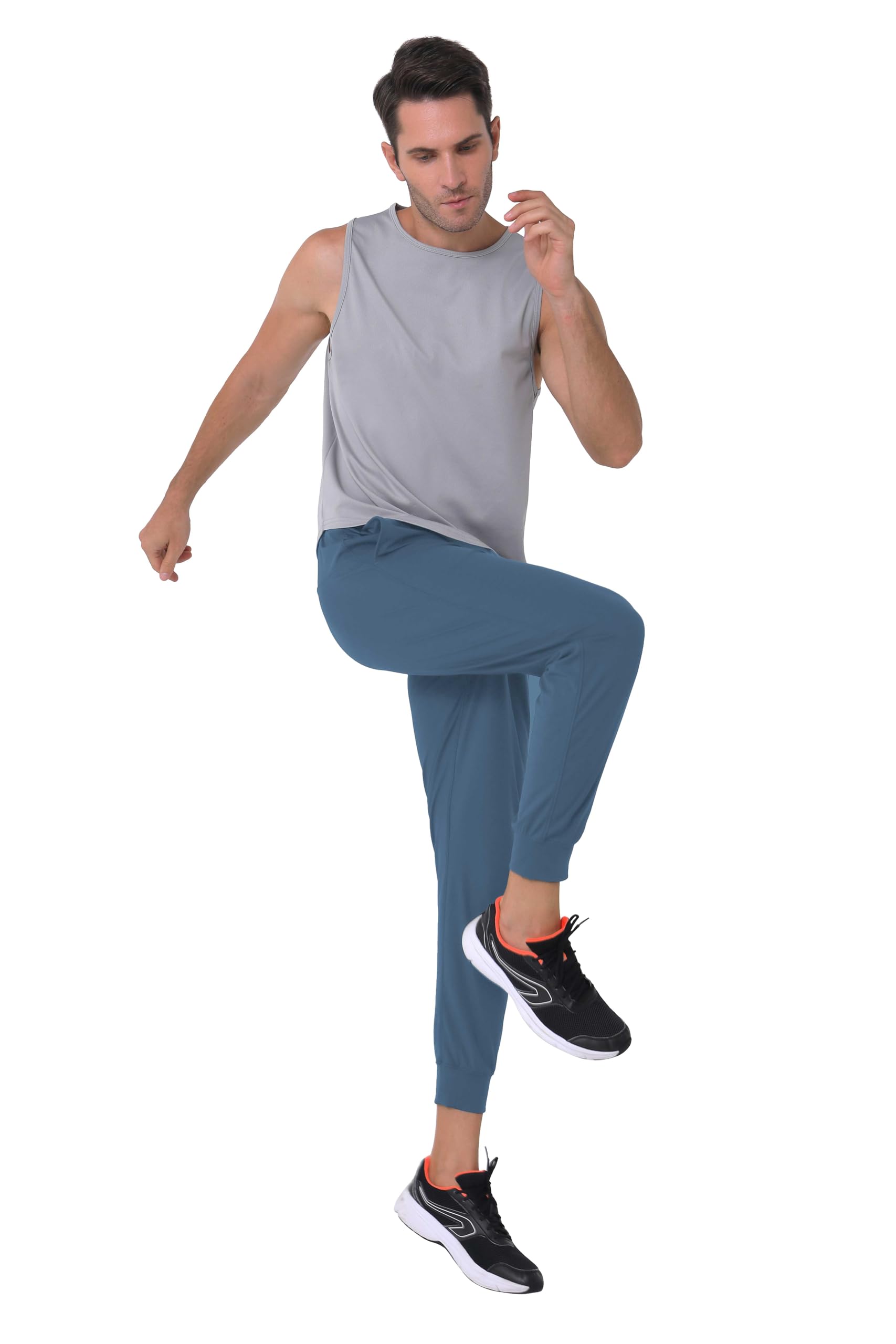 AbleTree 27" Inseam Athletic Jogger Pants for Short Men 7/8 Quick Dry Workout Tapered Stretch Sweatpants Casual