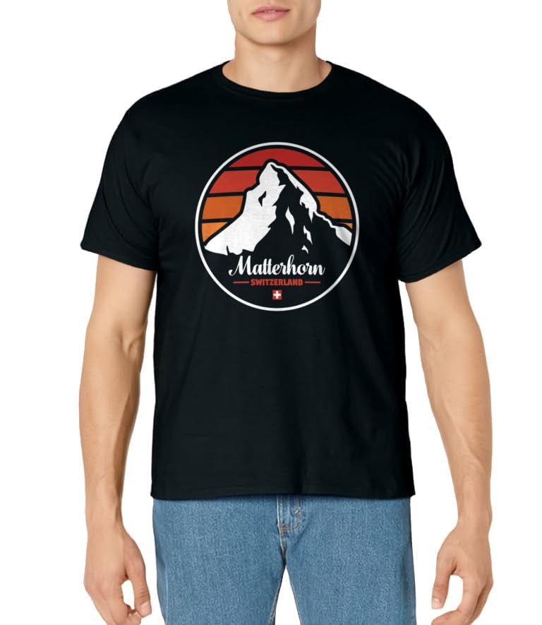 Matterhorn Switzerland Mountain Retro Vintage Design Gift T-Shirt