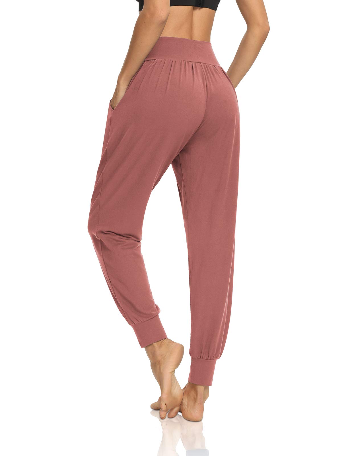 DIBAOLONG Womens Yoga Joggers Loose Workout Sweat Pants Comfy Lounge Pants with Pockets Cameo 2XL Plus Size