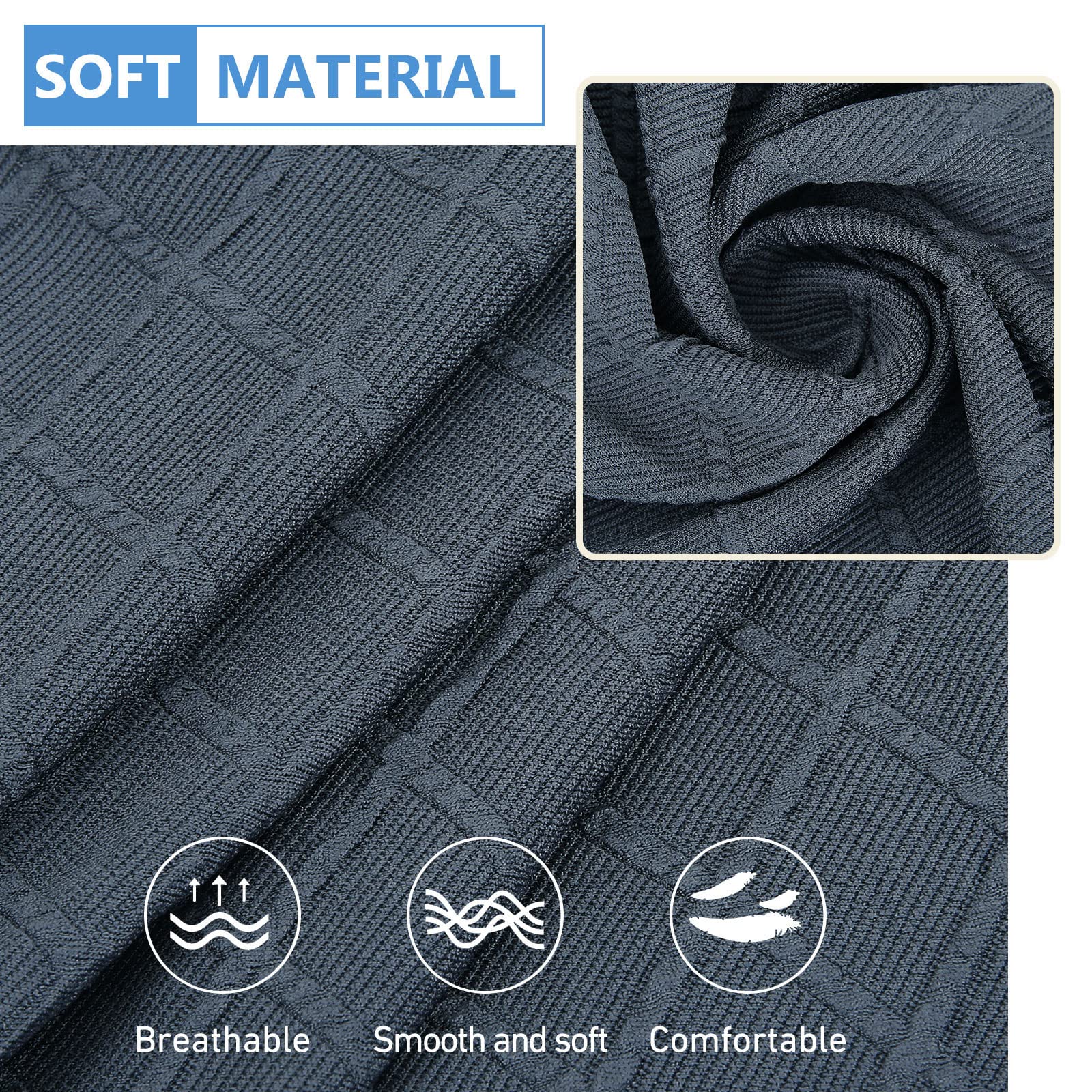 hyha Jacquard Couch Cushion Covers, Magic Sofa Slipcovers Washable, Diamond Lattice, Stretch Covers for 3 Cushion Couch for Sectional Sofa (3 Pieces, Grey)