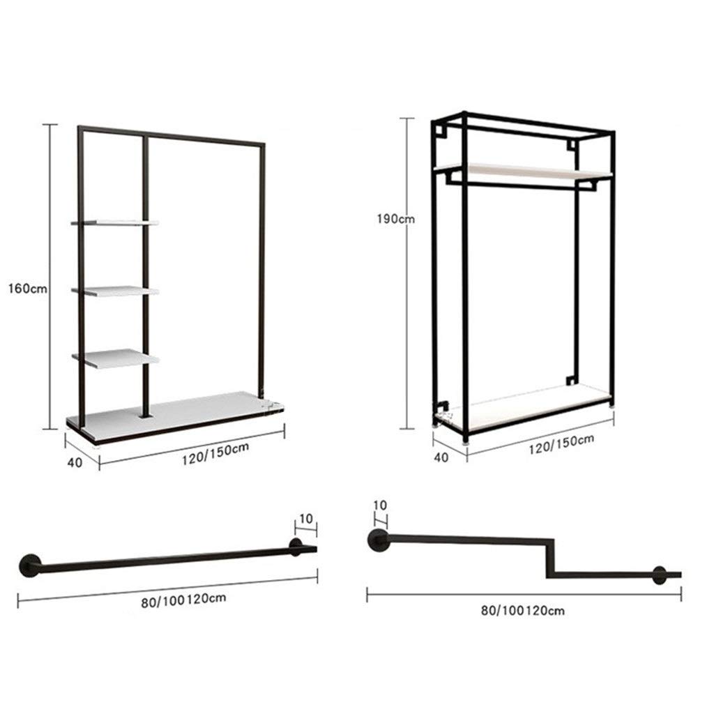 JIAO PAI Garment Racks Metal Coat Rack, Vertical Heavy Clothing Tidy Rails Boutique Clothing Store Storage Display Stand Multifunction Save Space Sturdy Long skirt and jacket stand