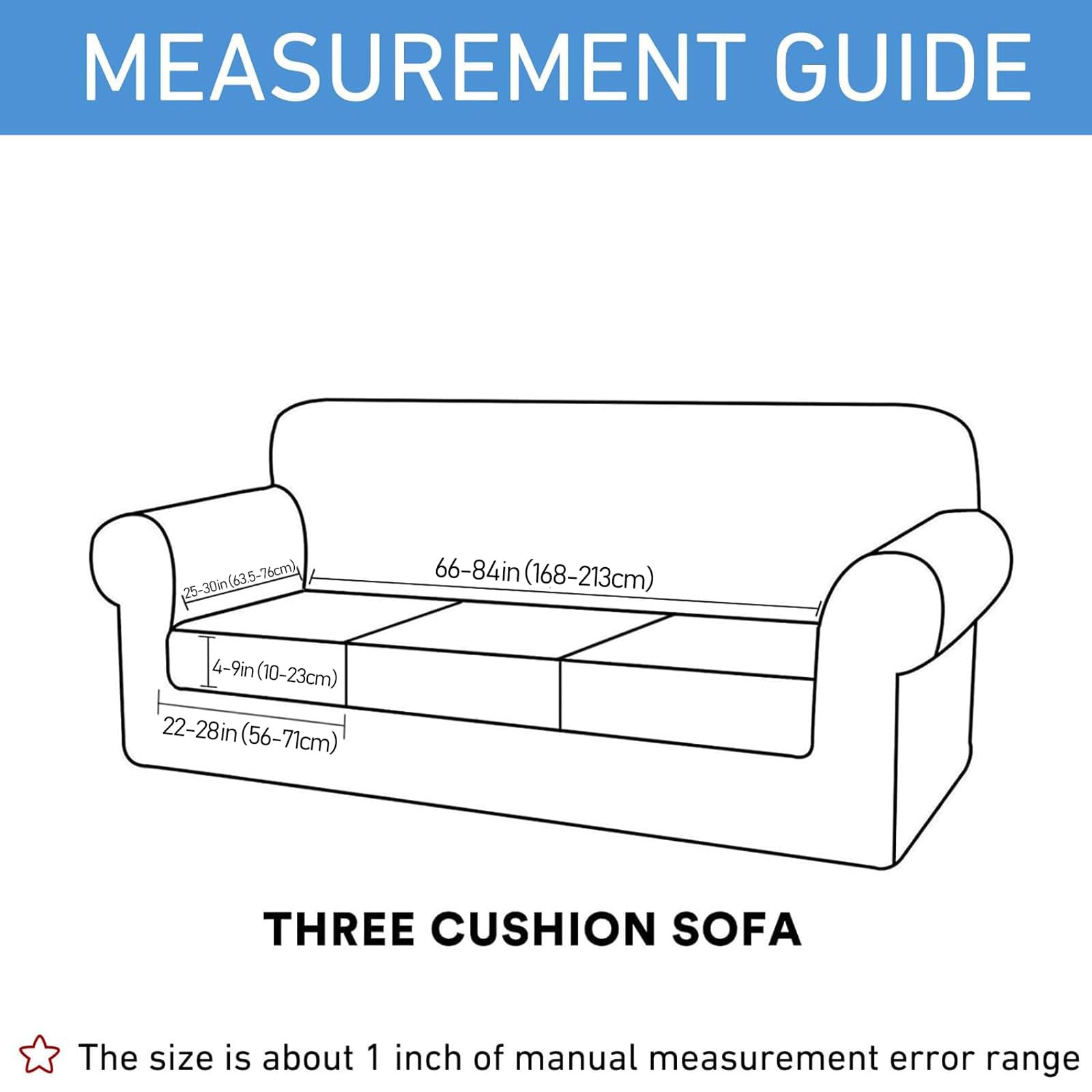 hyha Jacquard Couch Cushion Covers, Magic Sofa Slipcovers Washable, Diamond Lattice, Stretch Covers for 3 Cushion Couch for Sectional Sofa (3 Pieces, Grey)