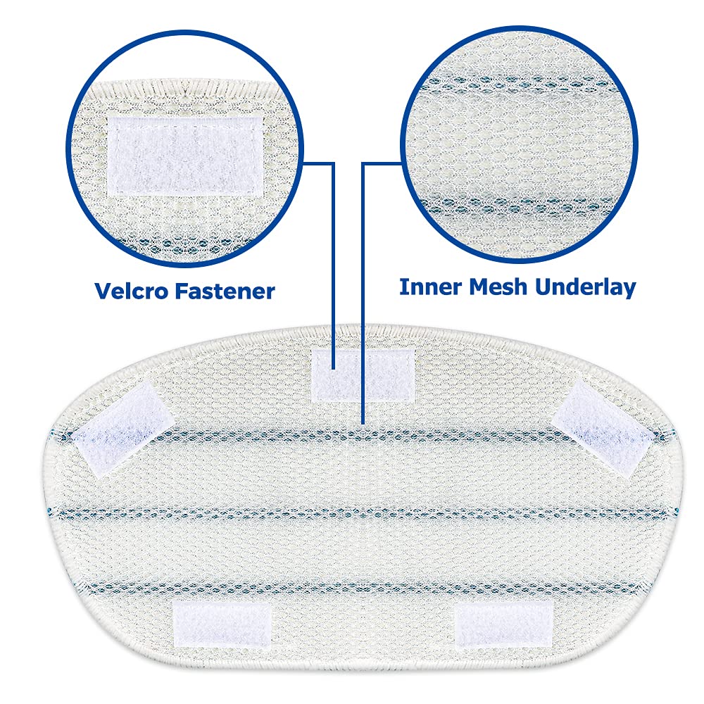 AneCom Replacement Steam Mop Pads Compatible with PurSteam ThermaPro 10-in-1 Steam Mop Washable Reusable Pads (6 Pack)