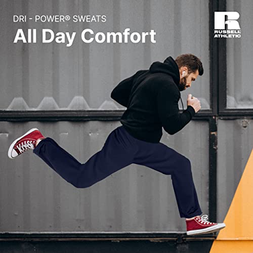 Russell Athletic Big and Tall Sweatpants for Men – Fleece Open Bottom Sweatpants Black