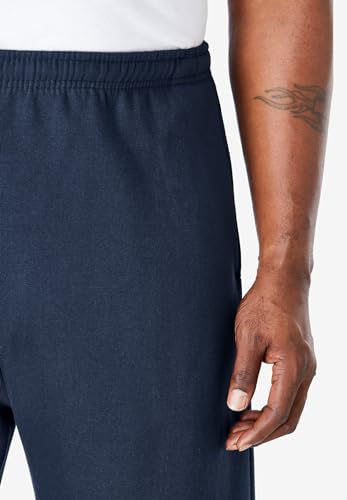 KingSize Men's Big & Tall Fleece Open-Bottom Sweatpants - Tall - XL, Black